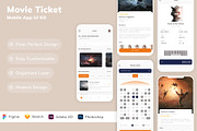 Movie Ticket Mobile App UI Kit, an UI Kit Template by Betush