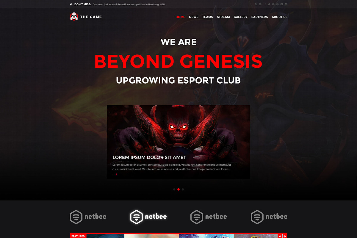 The Game - eSport PSD Gaming Templat, a Websites & App Template by Netbee