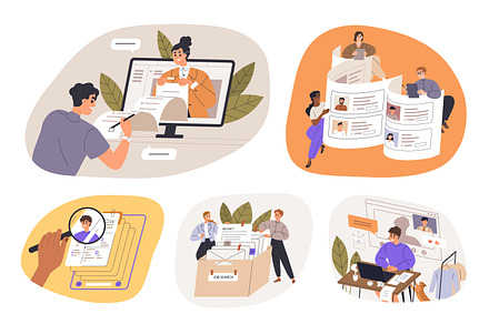 Job interview concept vector | Work Illustrations ~ Creative Market