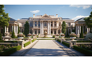design luxury mansion building ai, a Background Photo by pikepicture