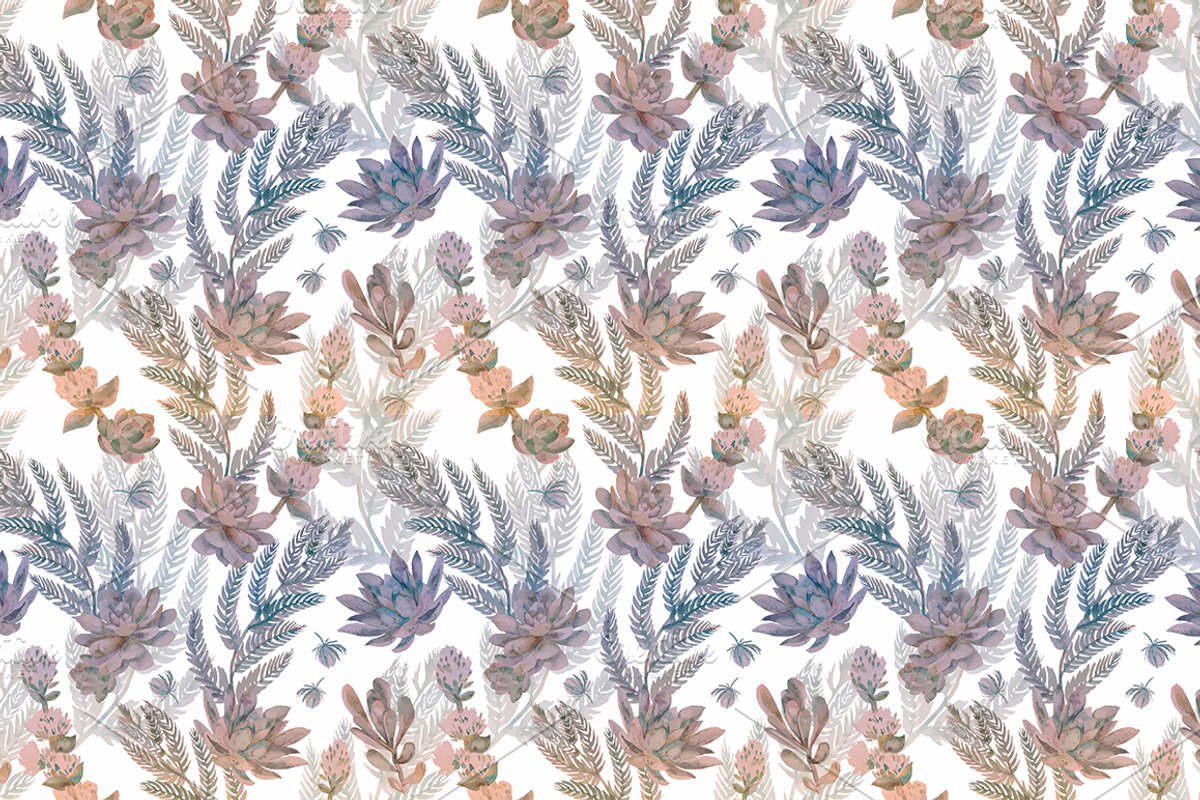 Succulents pattern, a Pattern Graphic by Elizaveta