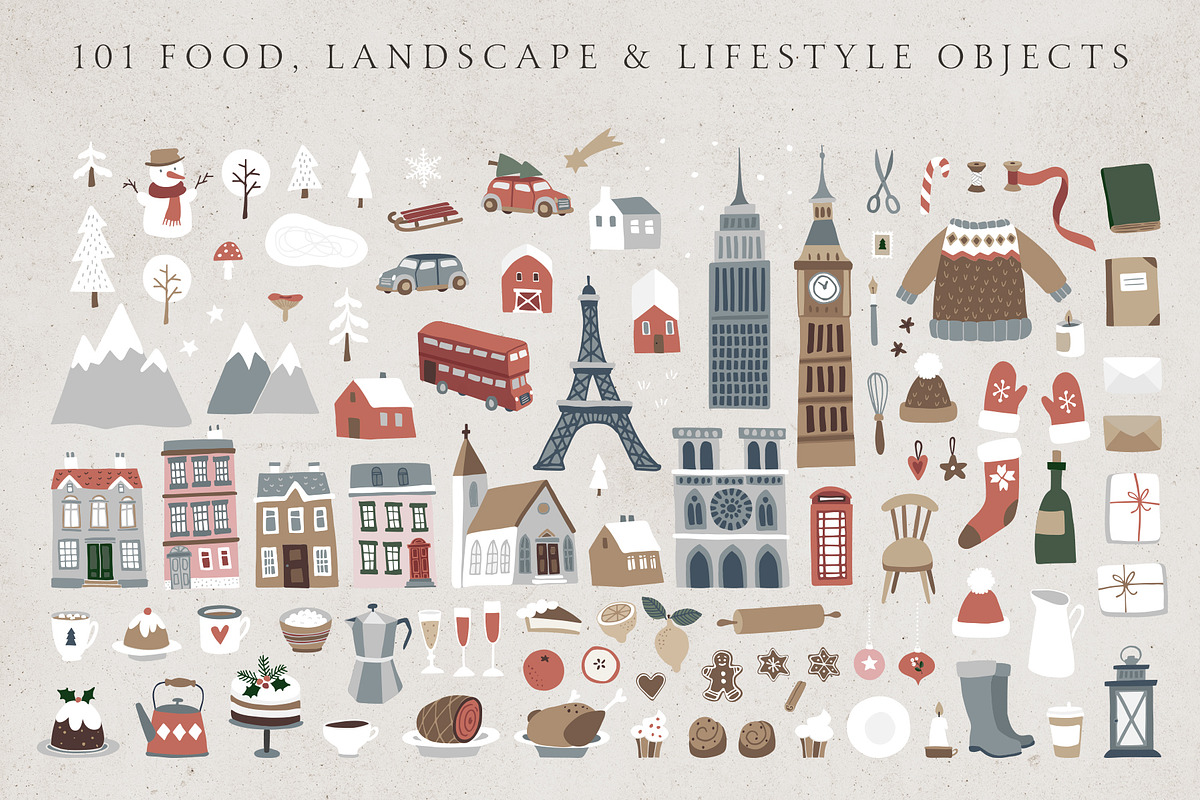 Charming Christmas card, map creator