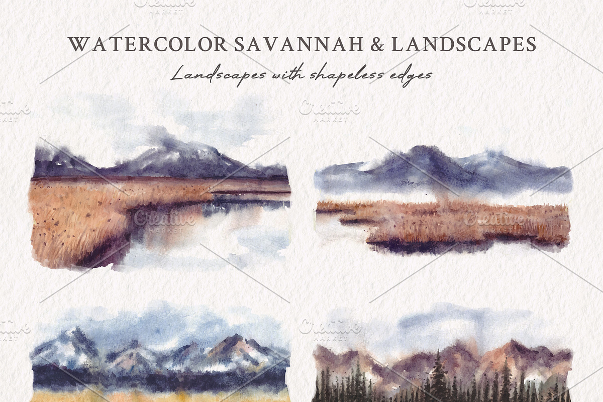Watercolor Savannah & Landscapes