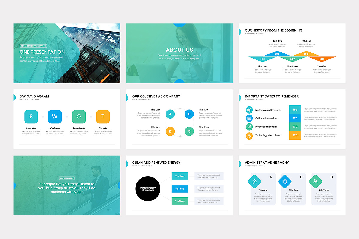 ONE PowerPoint Template, a Presentation Template by slidequest