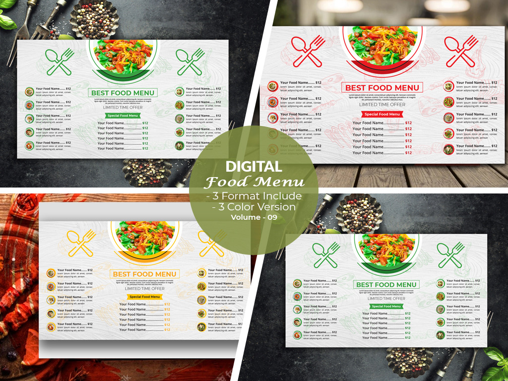 Digital Menu For Restaurants, a Stationery Template by MRI STUDIO