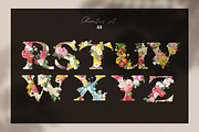Vintage Flower Alphabet, an Object Graphic by AndrewPixel