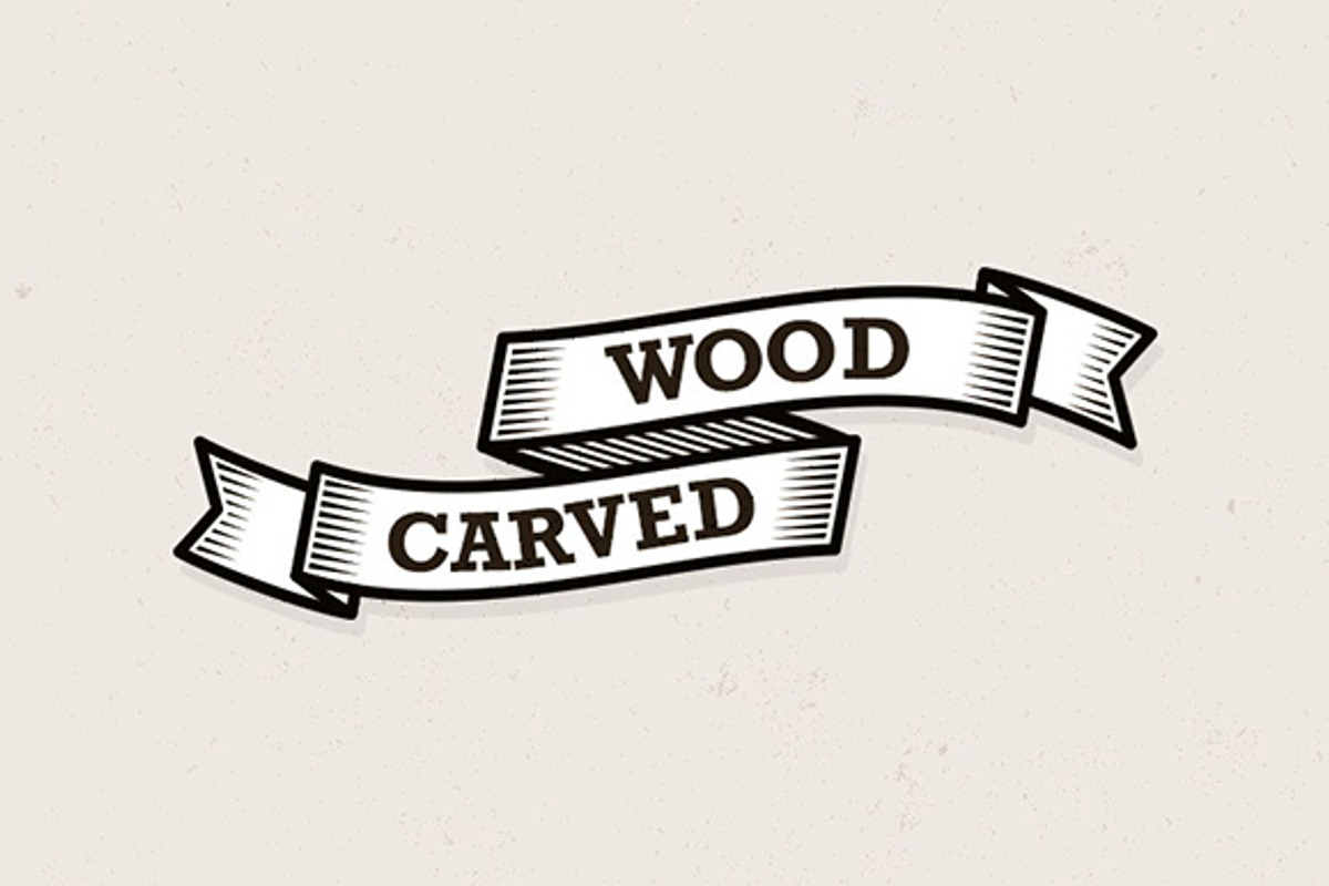 Wood Carved Banner Illustrations, an Object Graphic by Medialoot