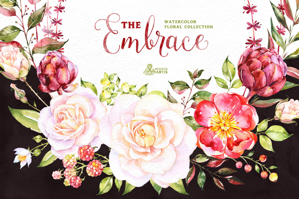 The Embrace. Floral Collection., an Illustration by OctopusArtis
