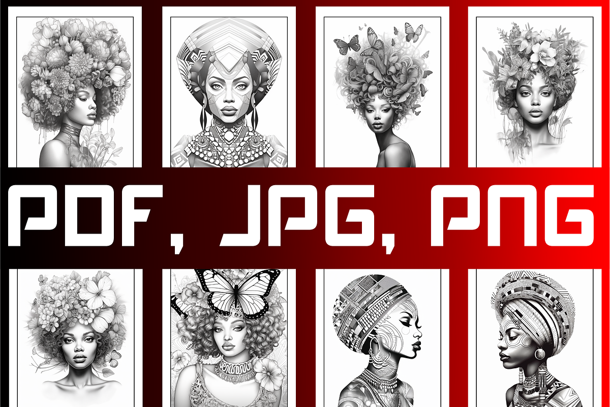 African Black Woman Coloring Pages, a Person Illustration by Design Zone