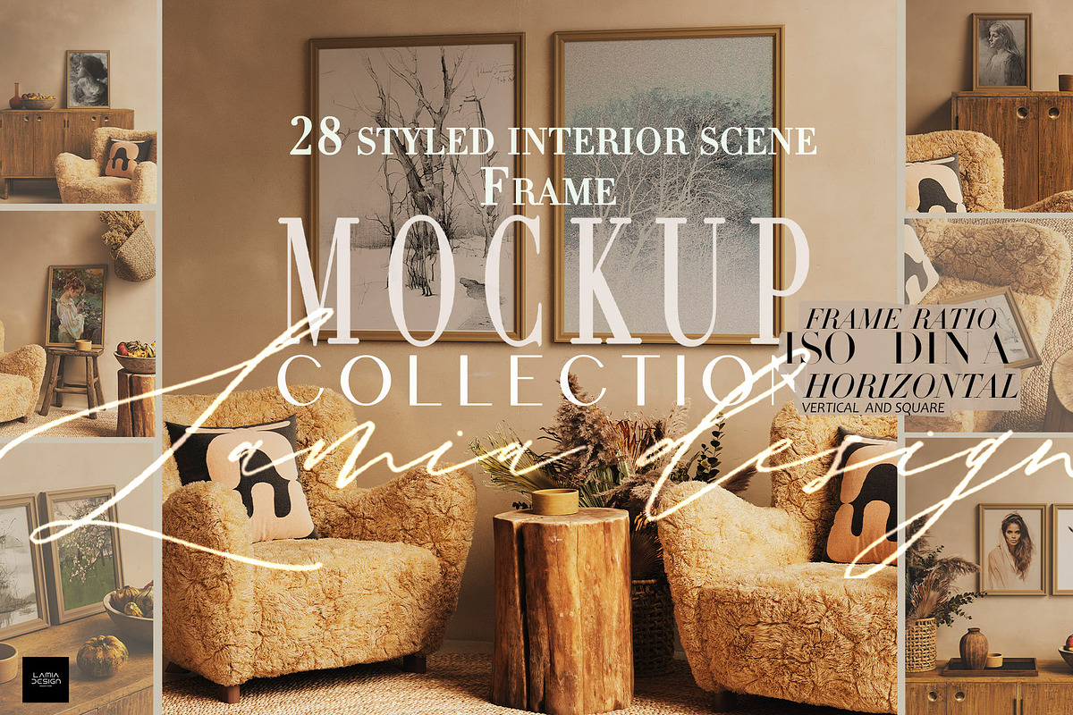 COZY VIBES and FUR & Frame Mockup, a Household Mockup by LAMIA DESIGN ...