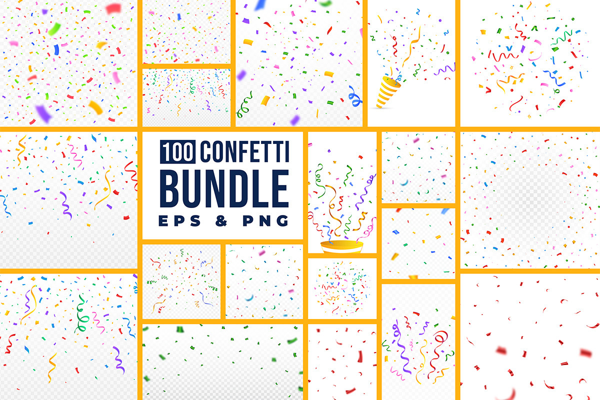 100 Confetti bundle, an Illustration by Iftikhar Alam