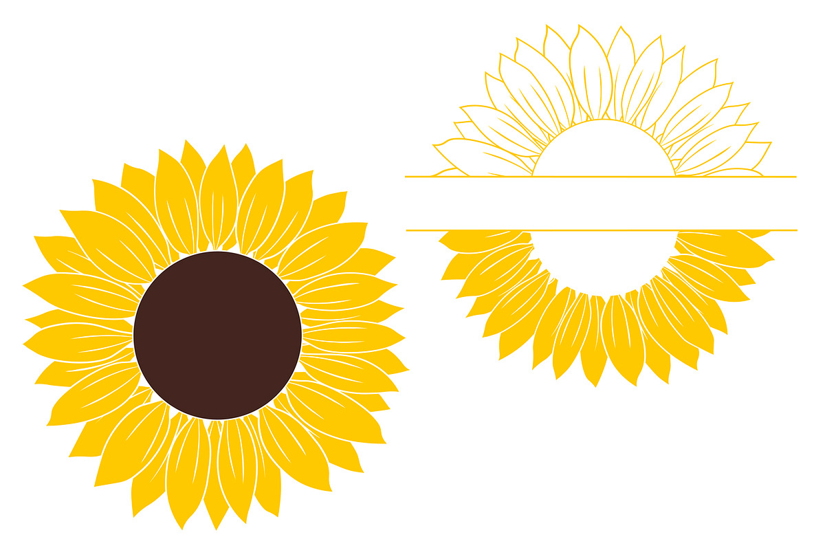 Sunflower monogram. Sunflower SVG, a Texture Illustration by IrinaShishkova