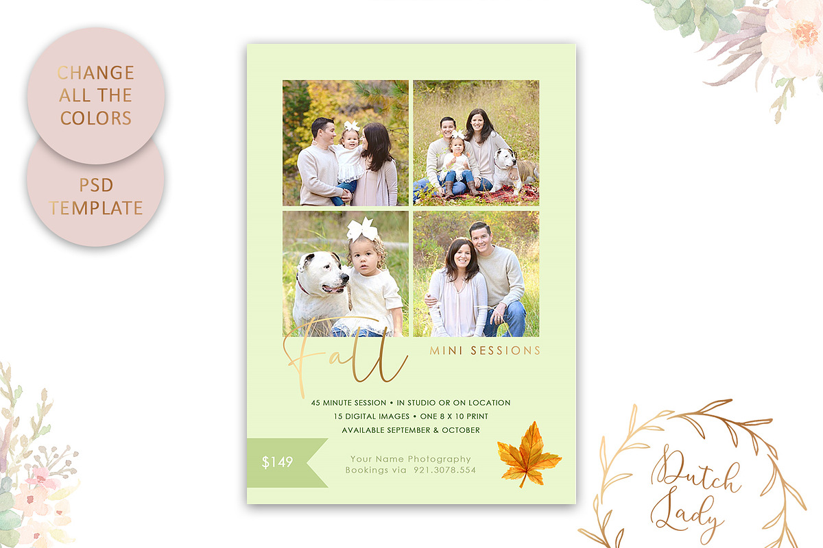 PSD Photo Session Card Template #47, a Card Template by The Dutch Lady ...