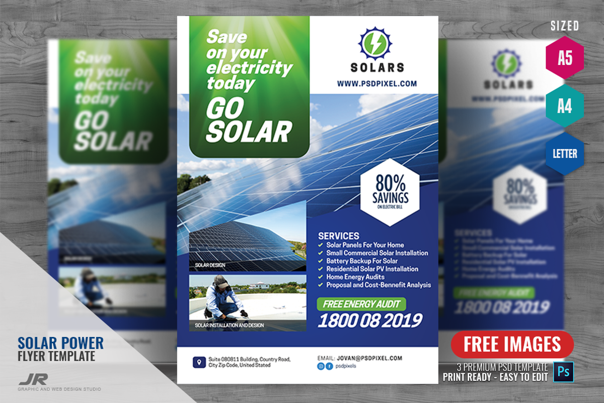 Solar Energy Flyer, a Flyer Template by PSDPixel