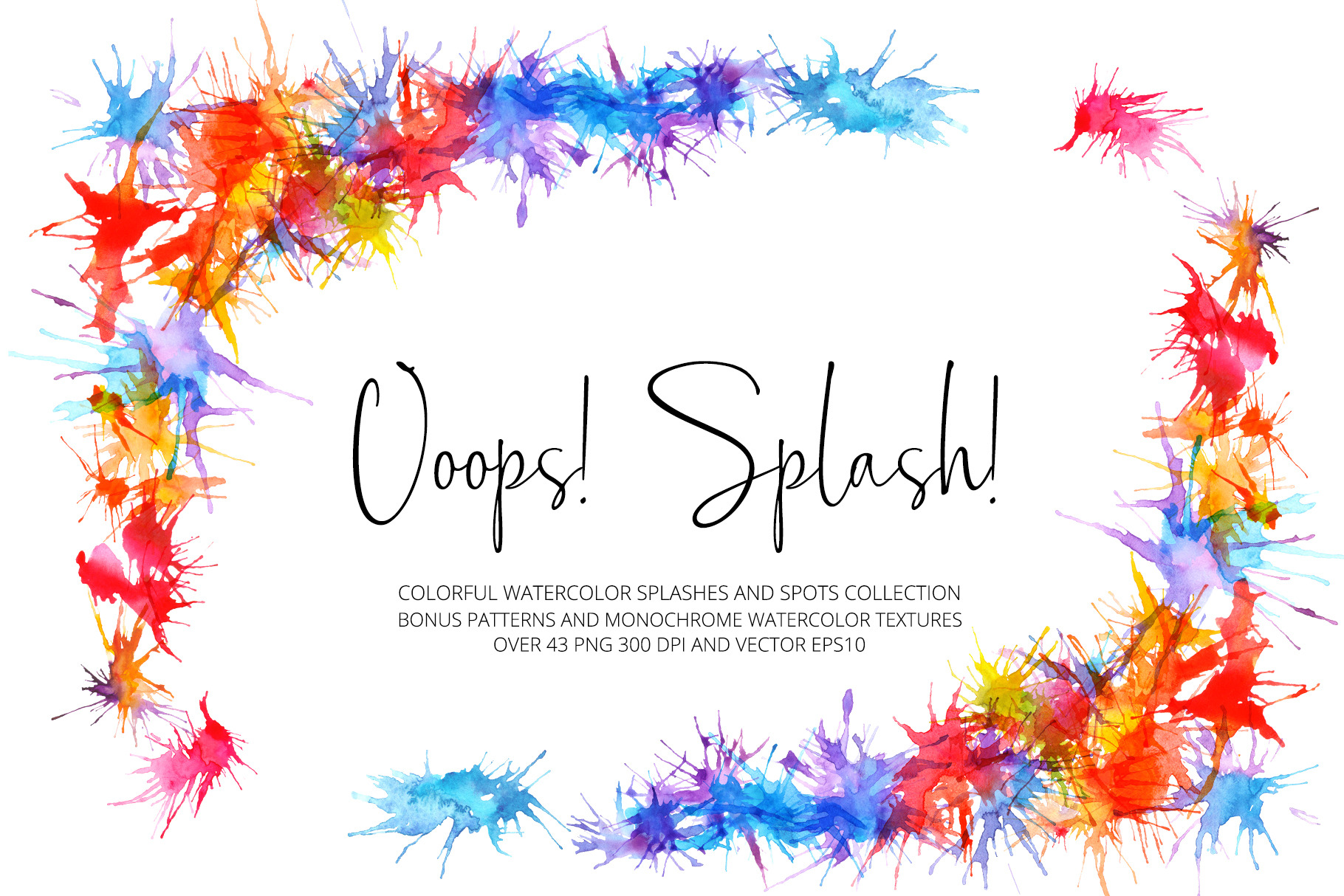 Watercolor Splash Collection, an Object Graphic by Naty Art