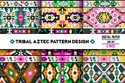 Collection Bright Aztec Patterns, a Pattern Graphic by tomuato
