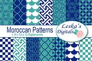 Moroccan Digital Paper Patterns, a Pattern Graphic by Leska's Digitals