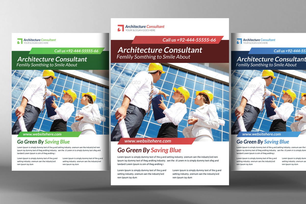 5 Contractor Flyers Bundle, a Flyer Template by graphicforest