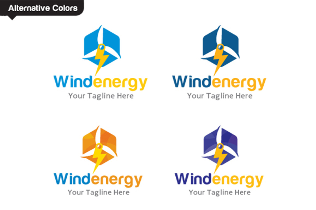 Wind Energy Logo Design / icon, a Branding & Logo Template by gunaonedesign