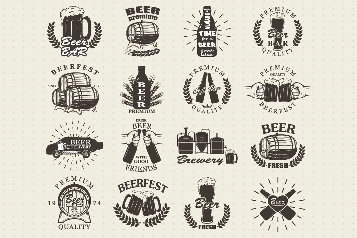 Vintage craft beer brewery emblems, a Graphic by Tomass2015