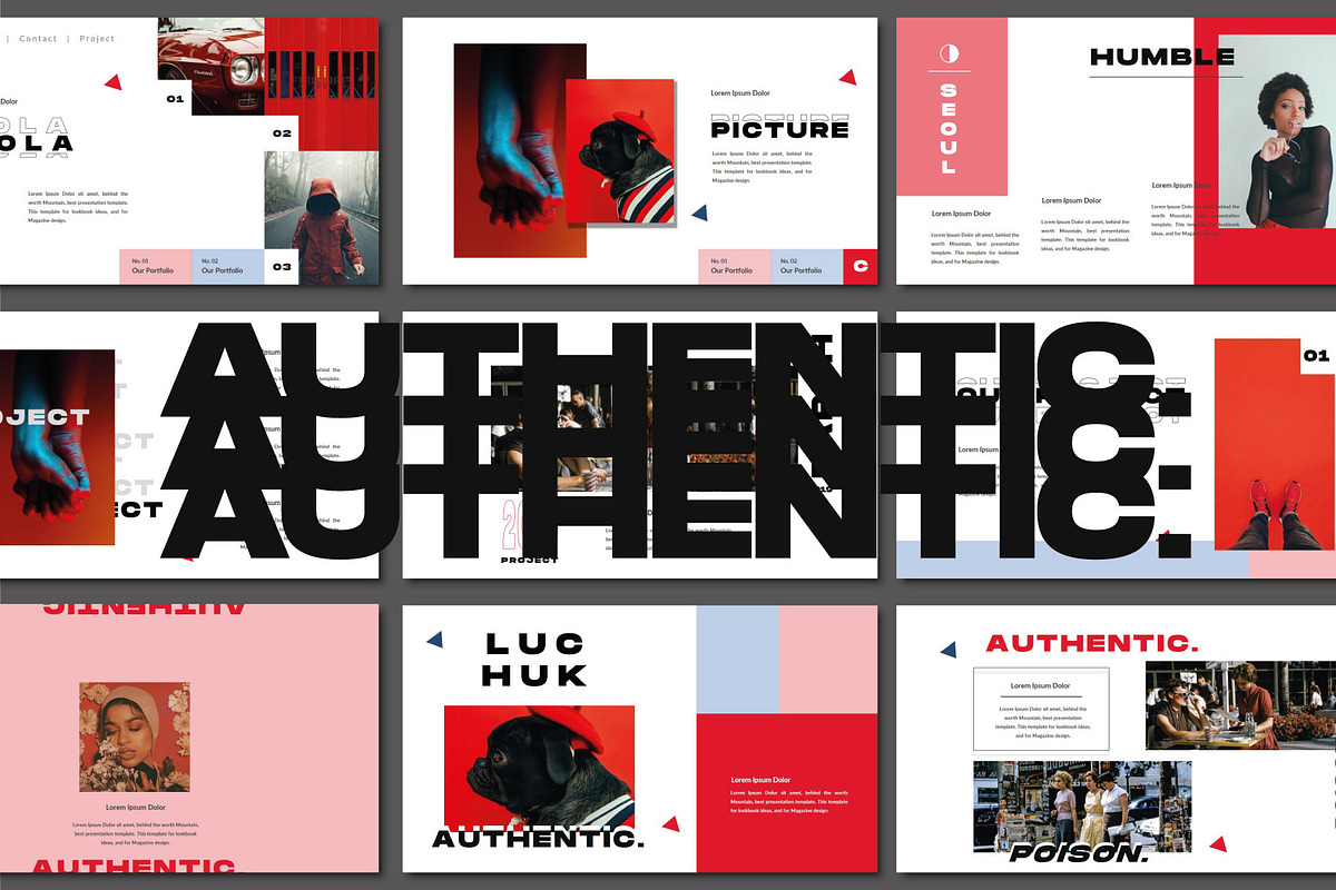 AUTHENTIC Powerpoint Template, a Presentation Template by Rocket Template