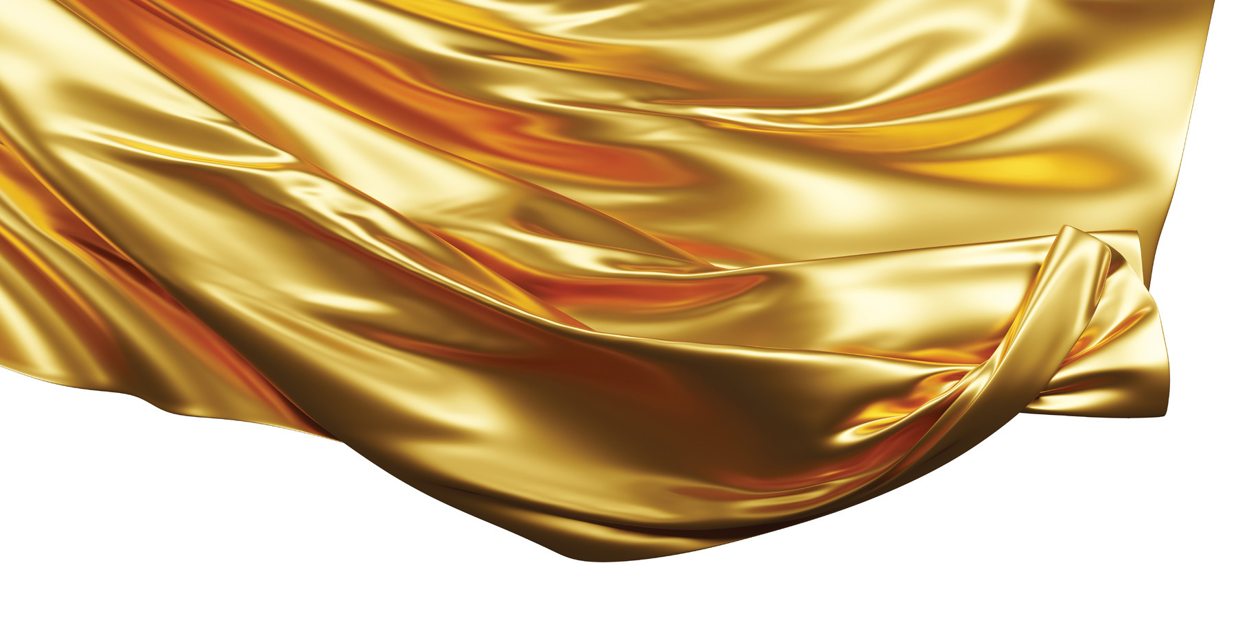 Golden fabric flying in the wind, a Texture Illustration by ArtBackground