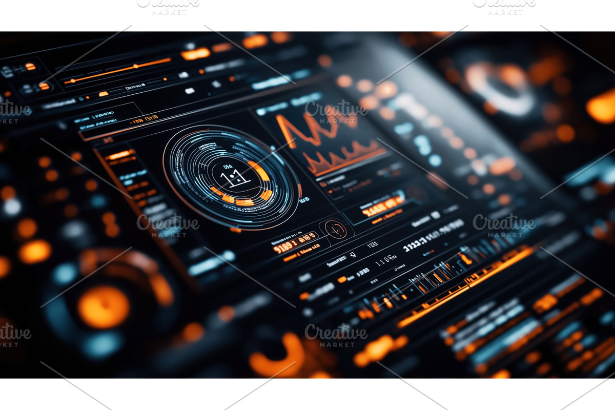 Futuristic graphical user interface, a Technology Illustration by ...