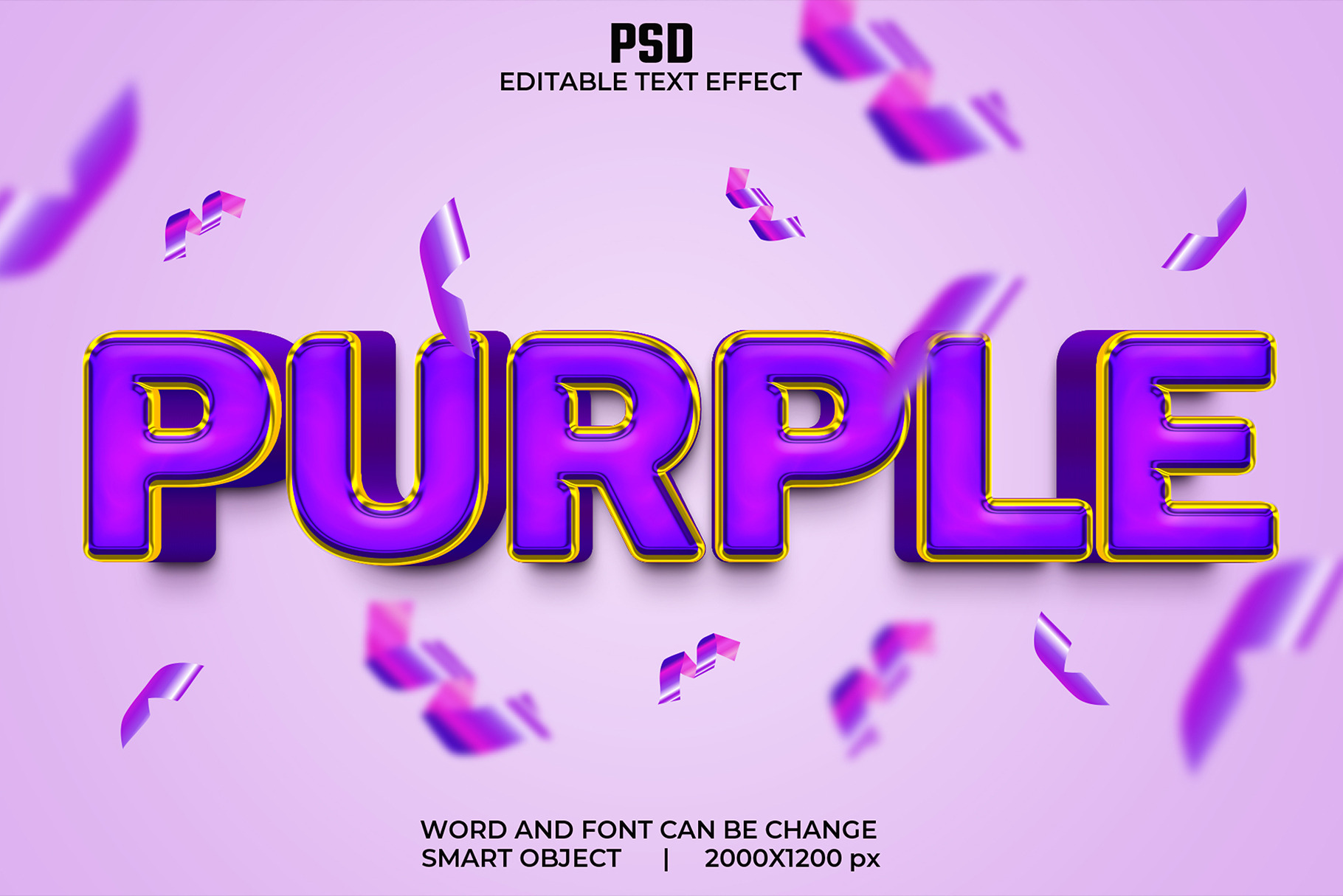 Purple 3d Editable Psd Text Effect, a Layer Style Add-On by bdrobin ...