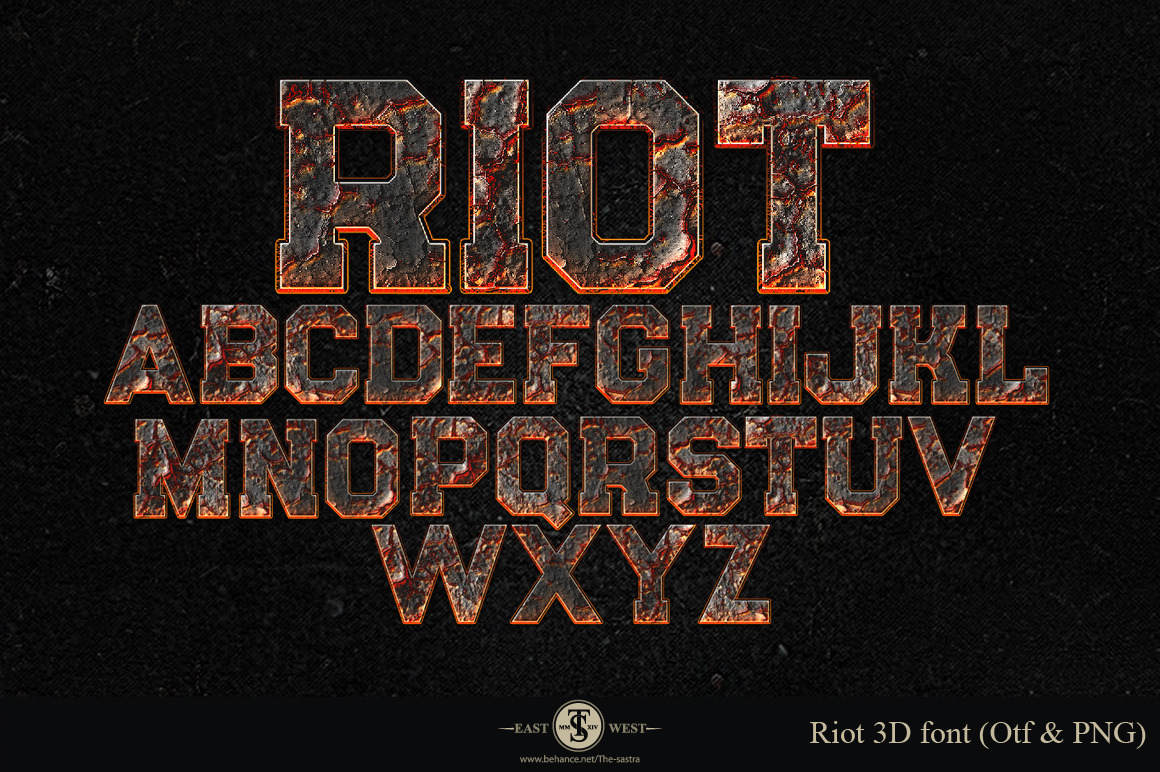 Riot 3D font, a Graphic by the-sastra