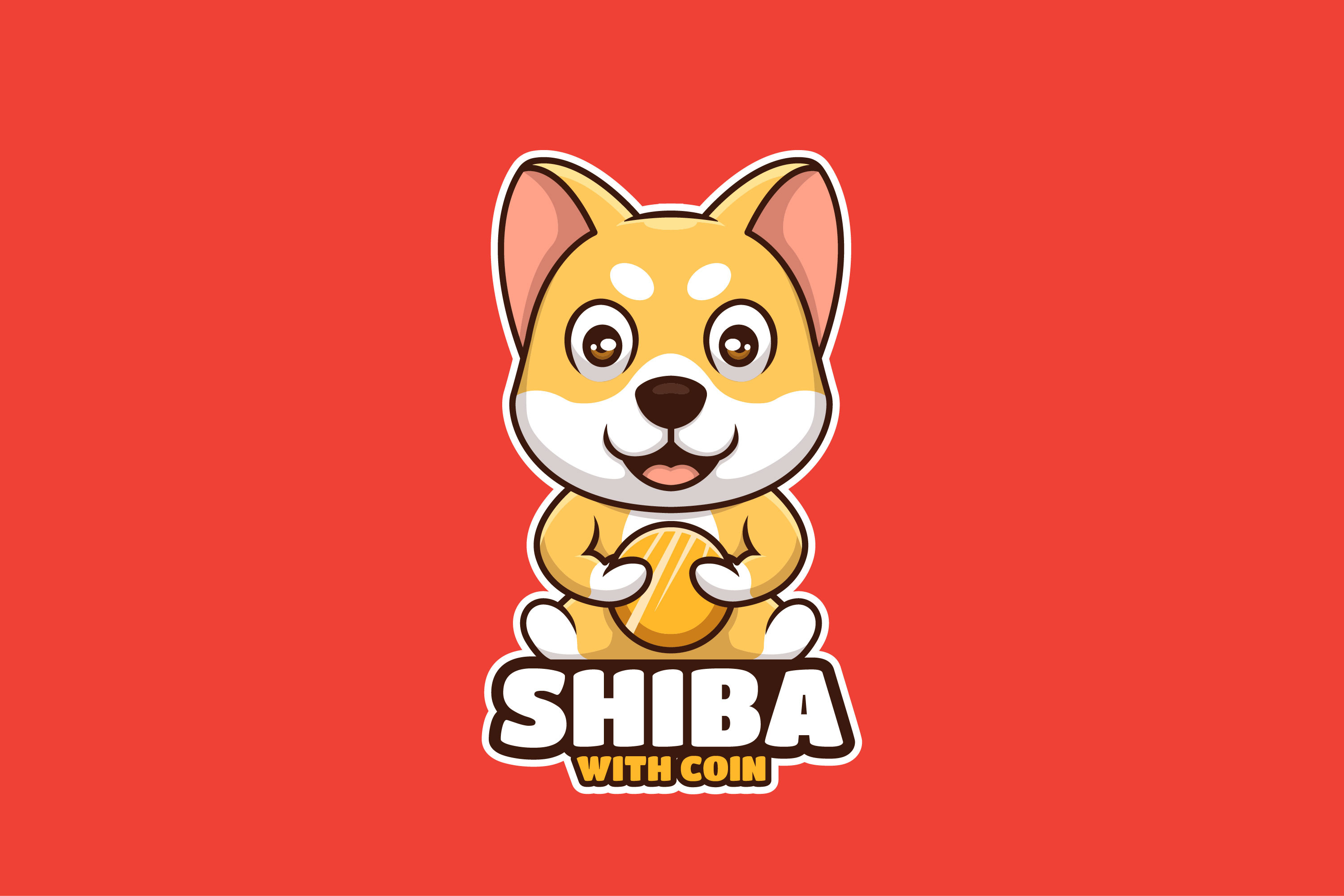 Shiba With Coin Cartoon Logo, a Templates & Theme by Gumrega Studio