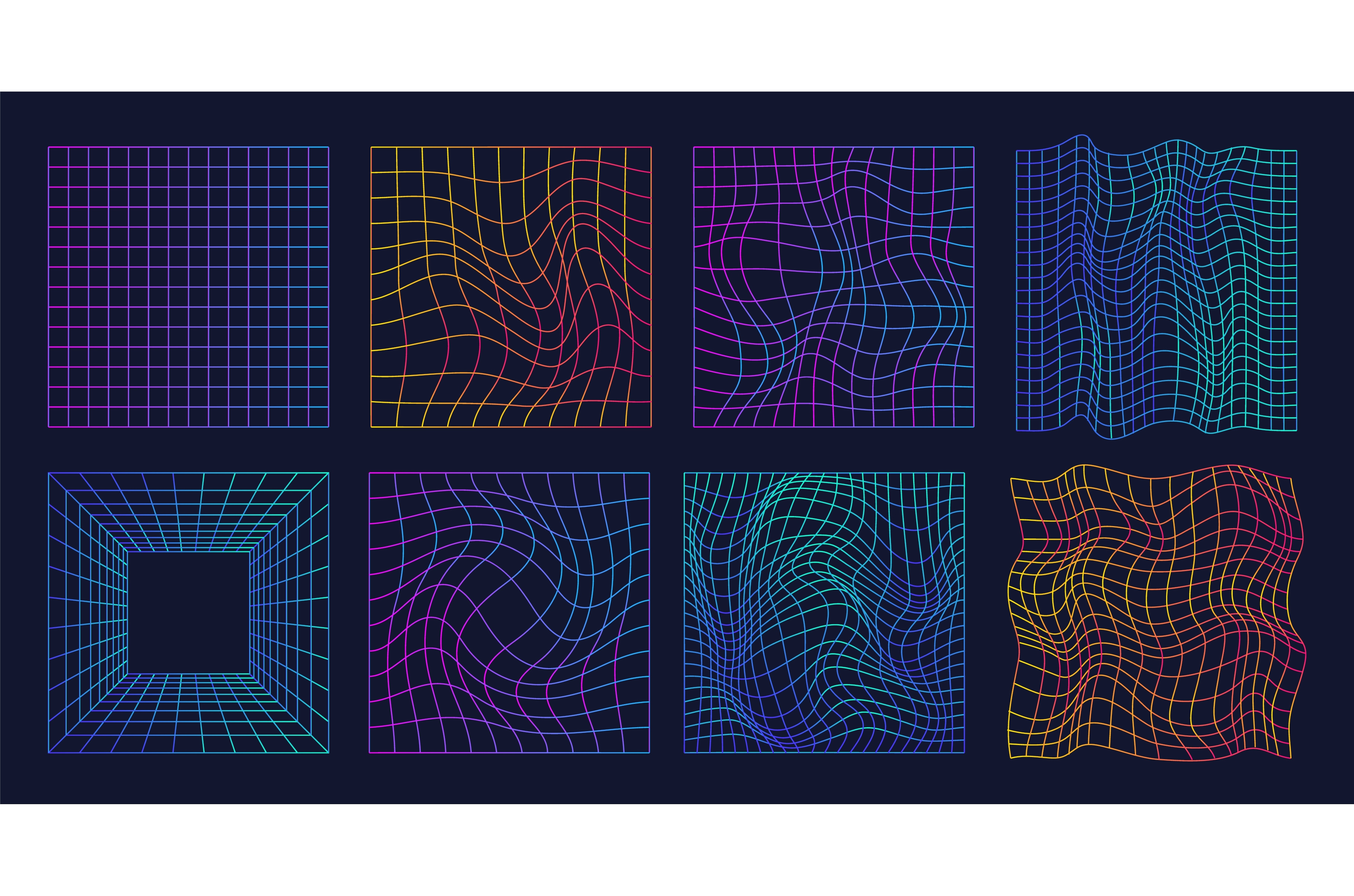 Warped retro grid. Nft cyber gravity, a Background Graphic by Stock ...