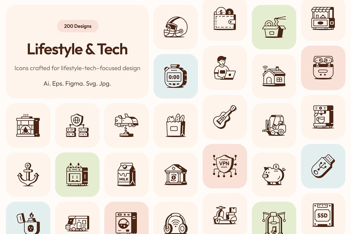 Lifestyle and Tech Icons