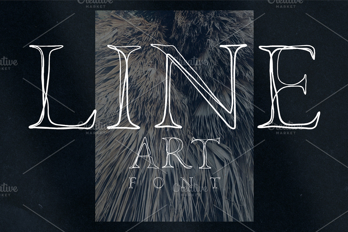 Line Art Font, a Serif Font by ollalya