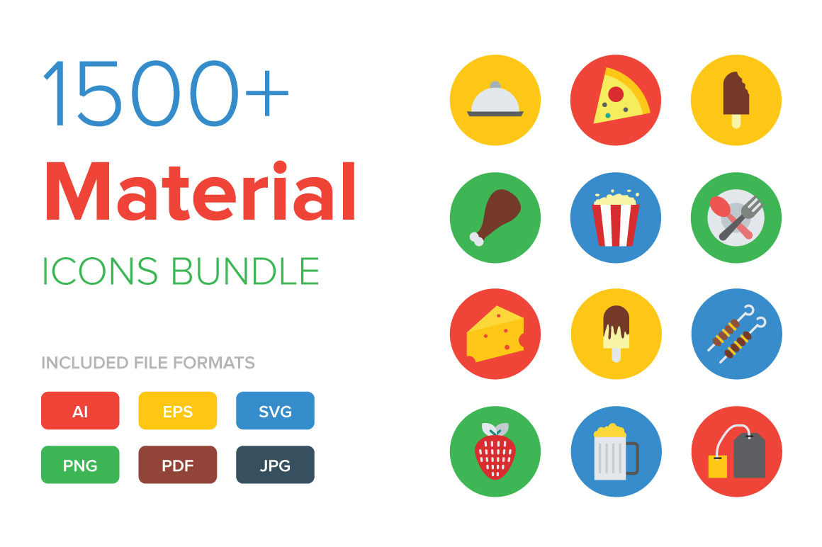 1500+ Material Icons Bundle, an Icon by Creative Stall