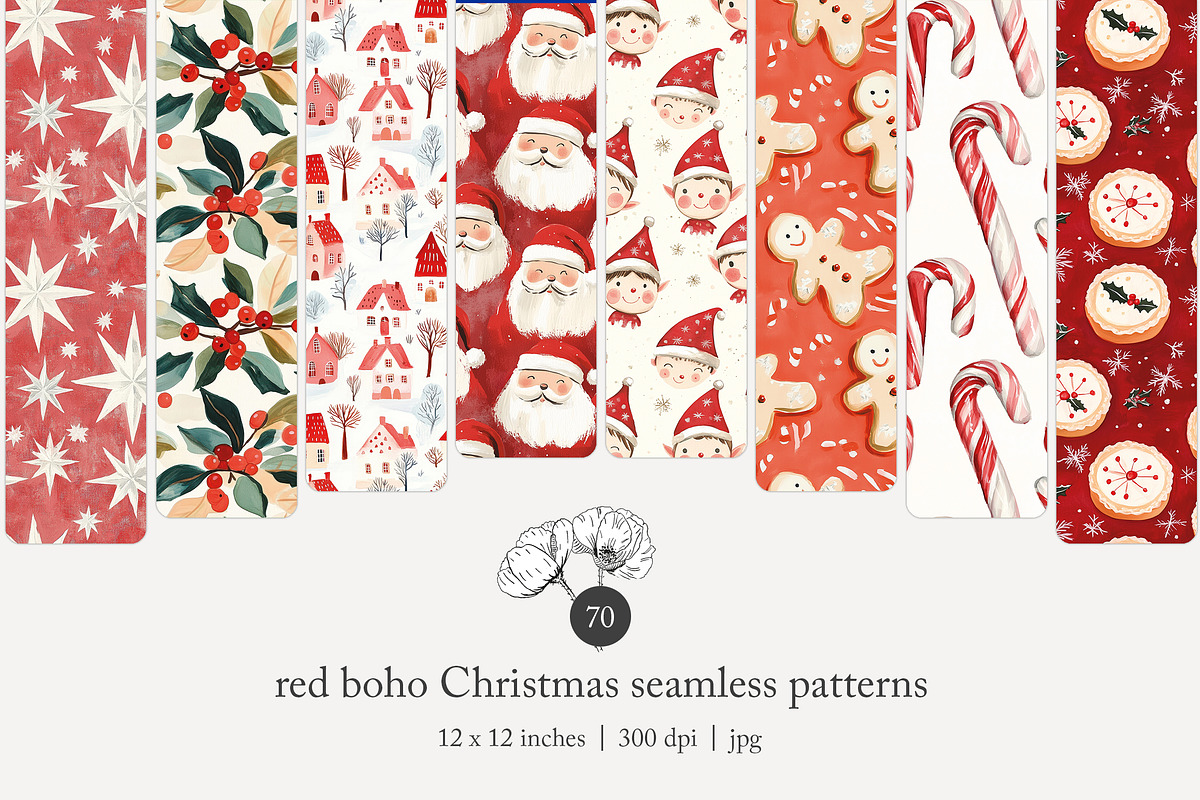 70 red Christmas seamless pattern, a Pattern Graphic by Poppy Lane Studio