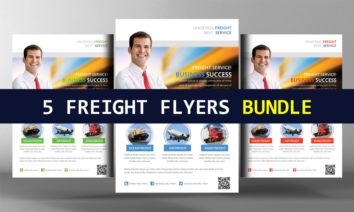 5 International Freight Flyer Bundle, a Flyer Template by graphicforest ...