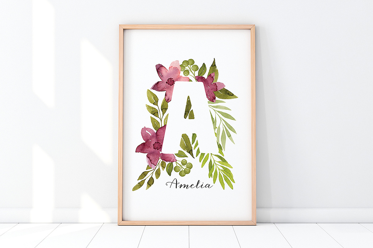 Watercolor Floral ABC | Red Flowers, a Person Illustration by Helga Wigandt