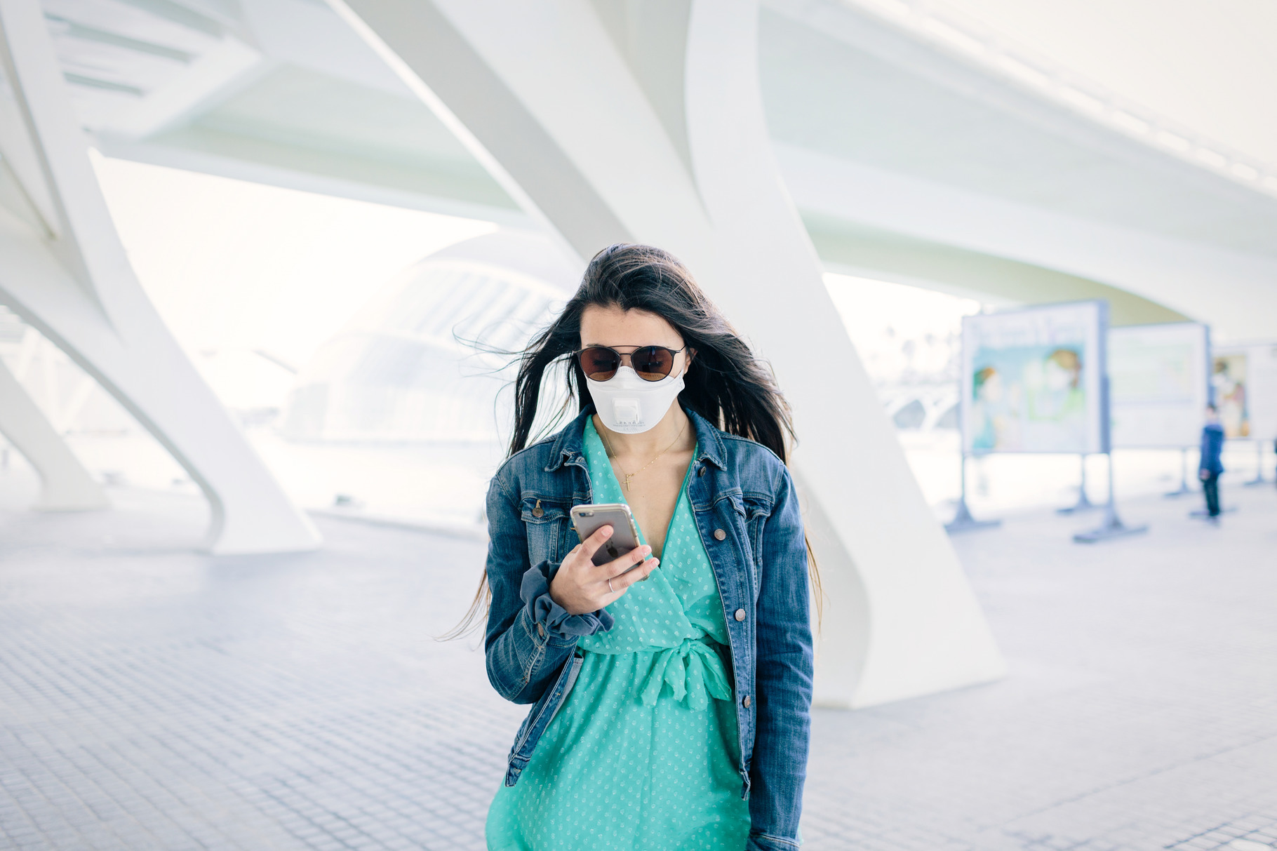 Young teenage girl with clinical mas | People Images ~ Creative Market