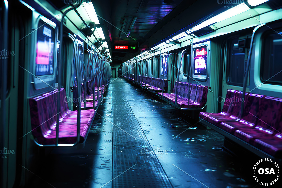 Cyberpunk Neon Metro Illustration, a Background Graphic by Other Side ...