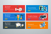 Set of Flat Design Web Banners | Templates & Themes ~ Creative Market