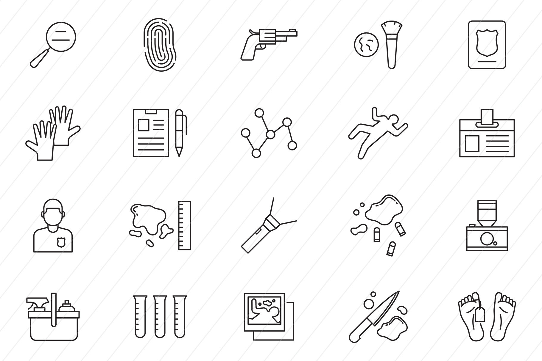 Forensic Icons, a Graphic by Graphic Pear | Creative Market