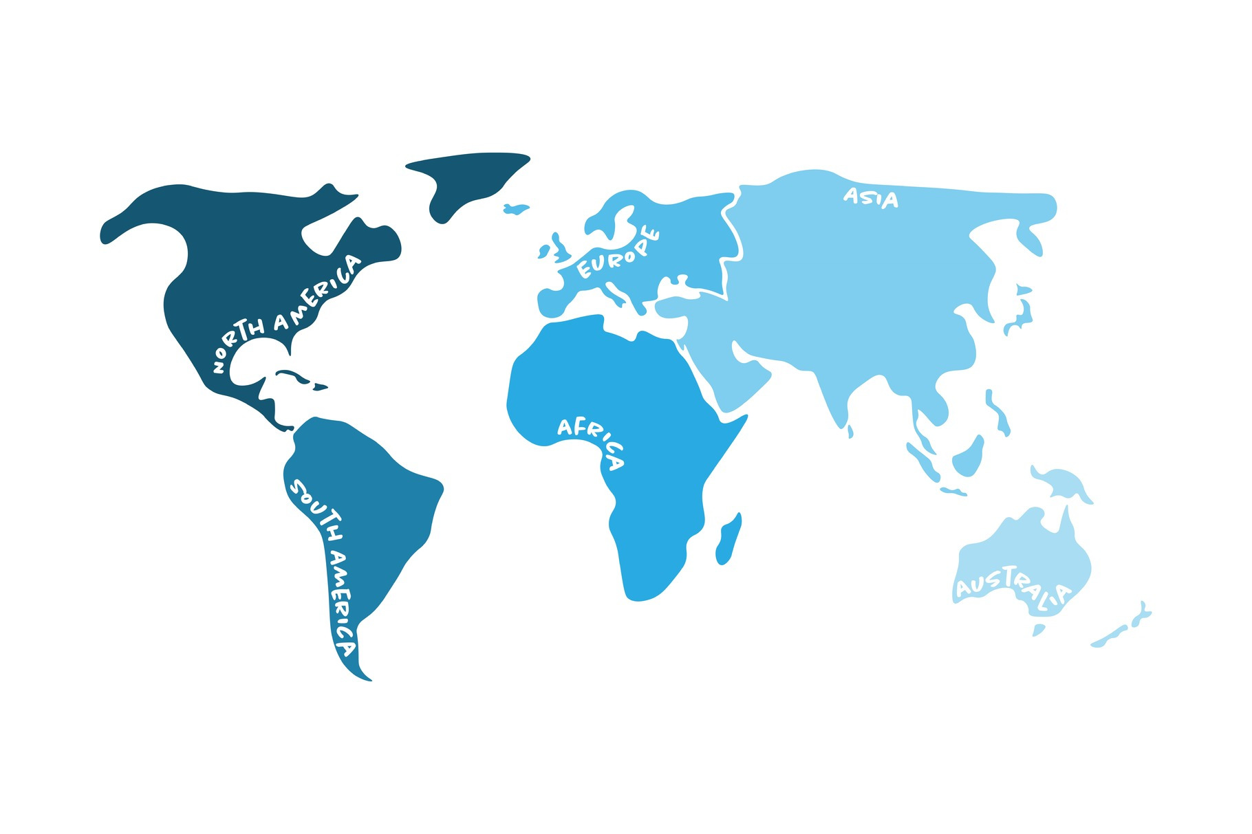 Multicolored world map divided to, an Education Illustration by pytyczech