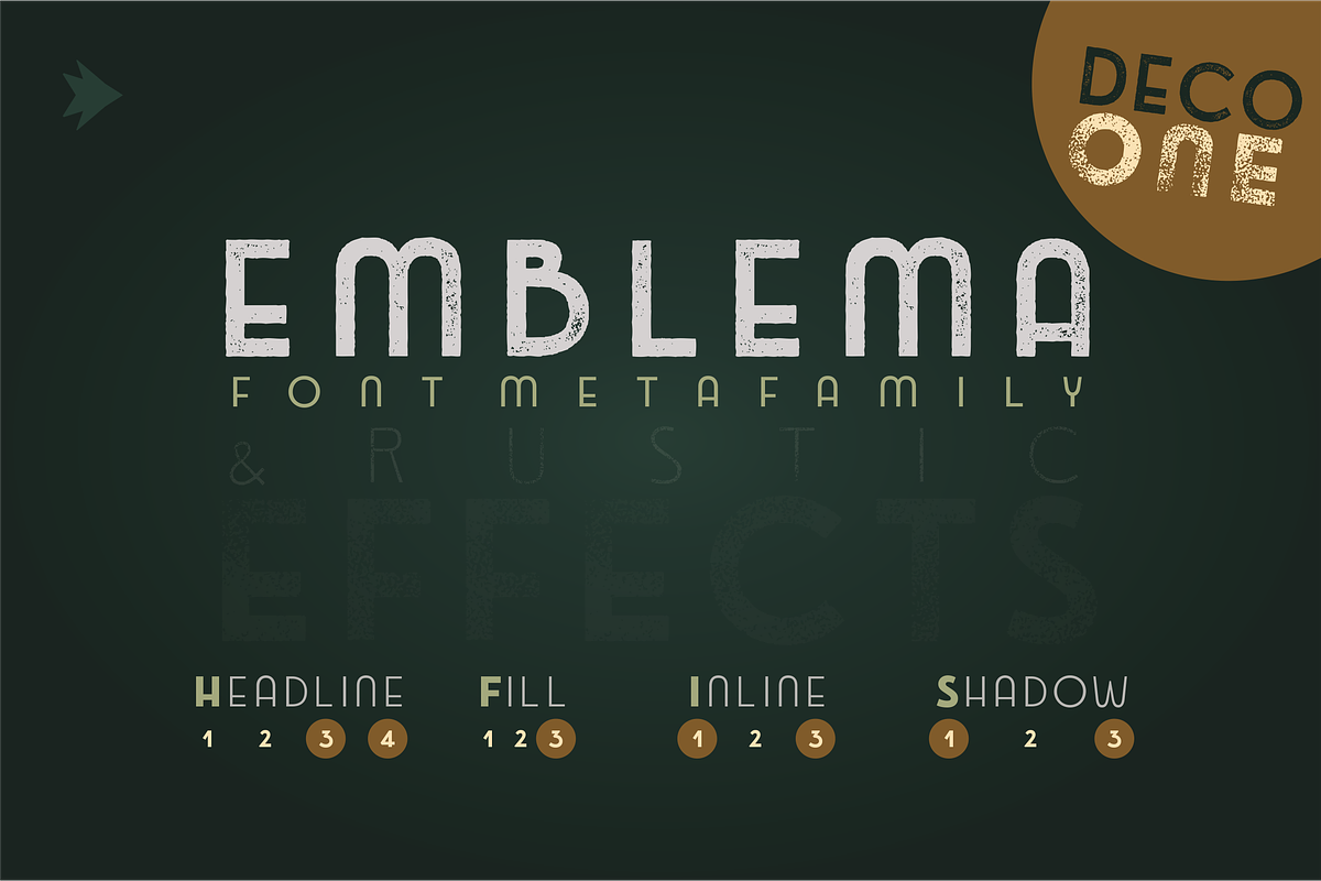 Emblema Headline 1DECO, a Sans Serif Font by graffistyling