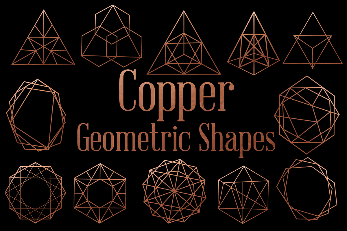 Copper Geometric Shapes, an Illustration by Dream in Watercolor