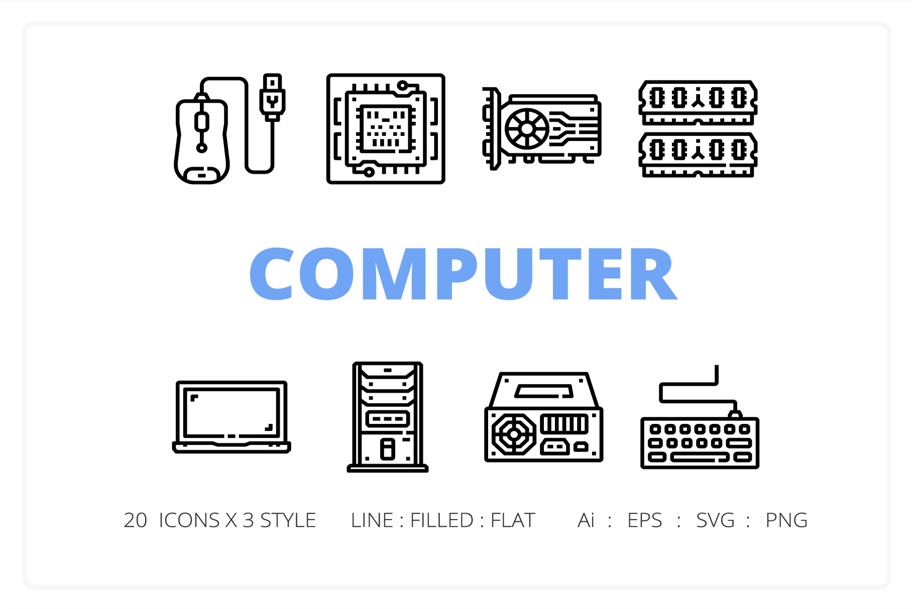 COMPUTER PARTS ICONS PACKS | Icons ~ Creative Market
