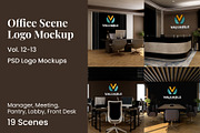 Office Scene Wall Logo Mockups