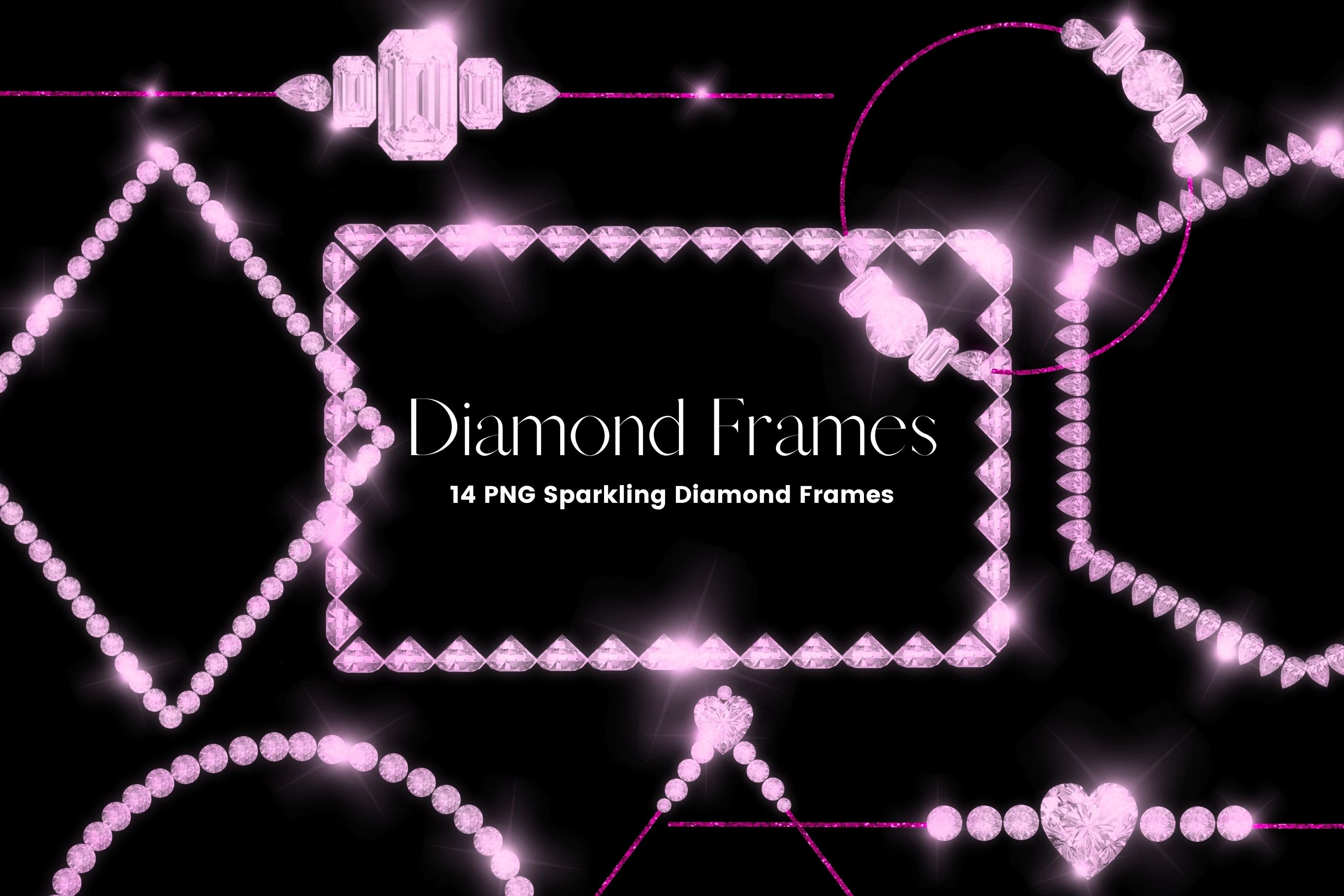 Pink Diamond Frame Clipart | Illustrations ~ Creative Market