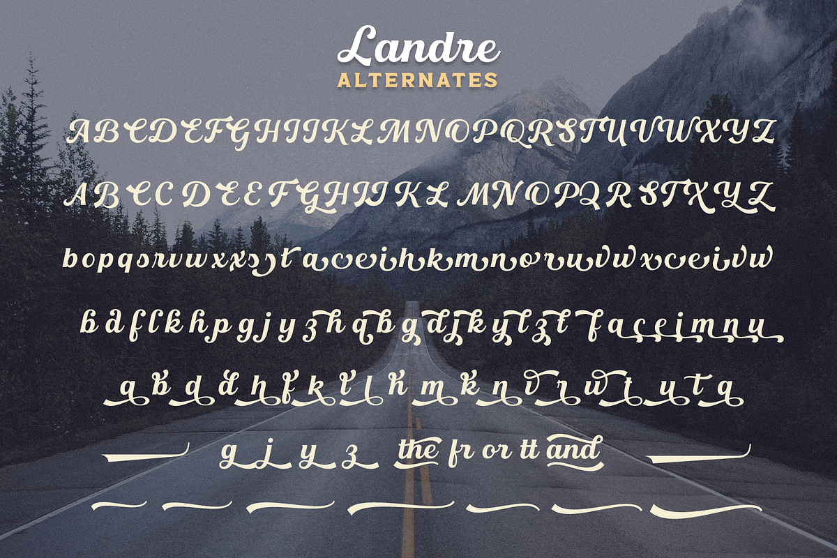 Landre, a Script Font by Larin Type Co.