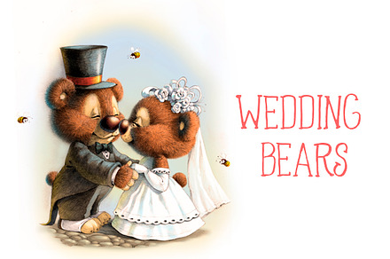 Wedding bears, an Animal Illustration by Sergiy Paliy