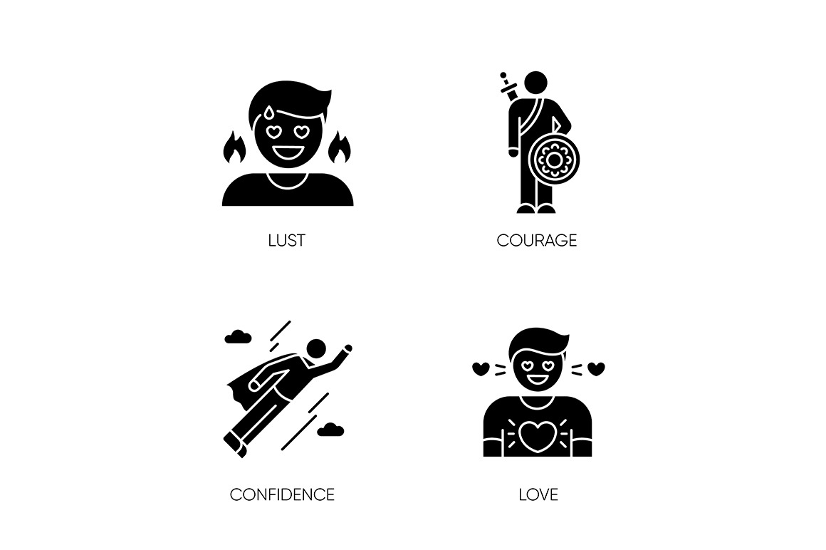 Good feelings and qualities icons, a Solid Icon by bsd studio ...